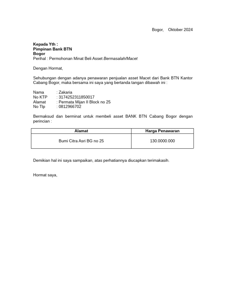 Contoh Surat Minat-1 | PDF