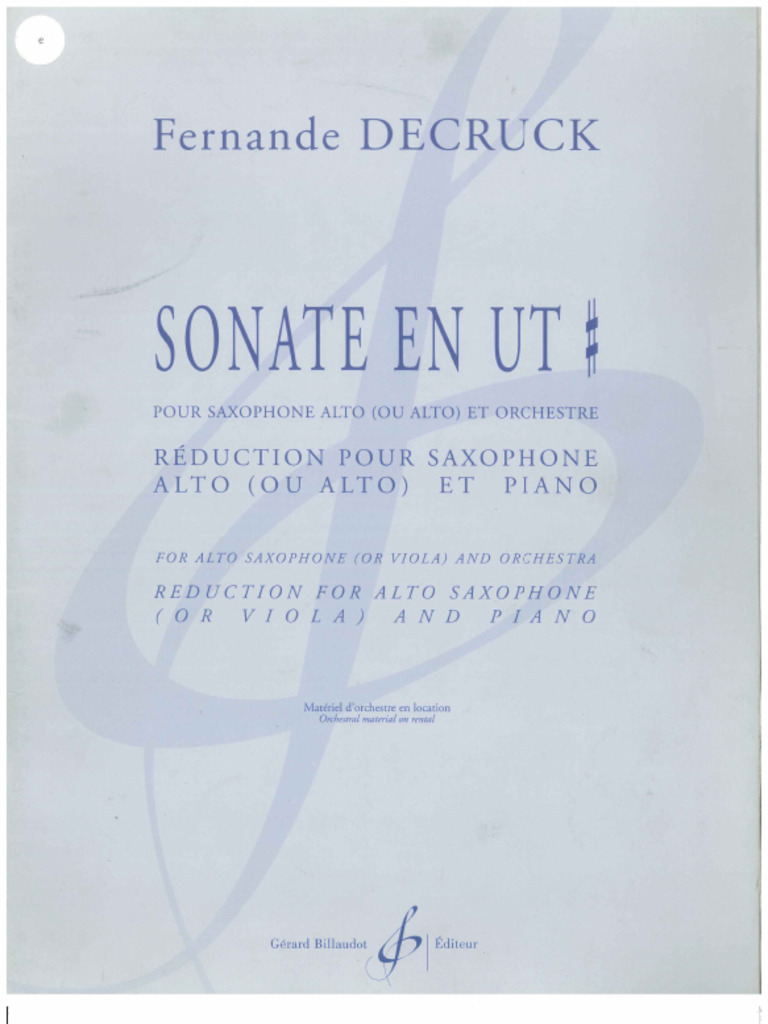 Sonate En Ut # by Fernande Decruck | PDF
