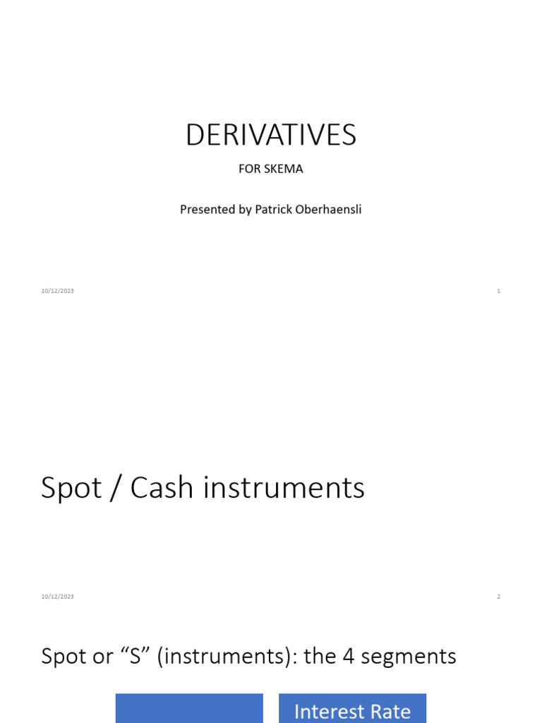 Understanding Derivatives and Cash Instruments | PDF | Bonds (Finance ...