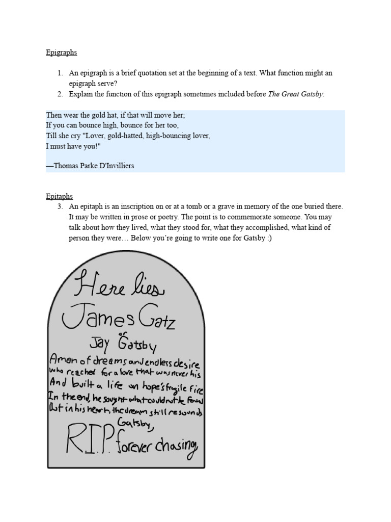 Epigraphs and Epitaphs Explained | PDF