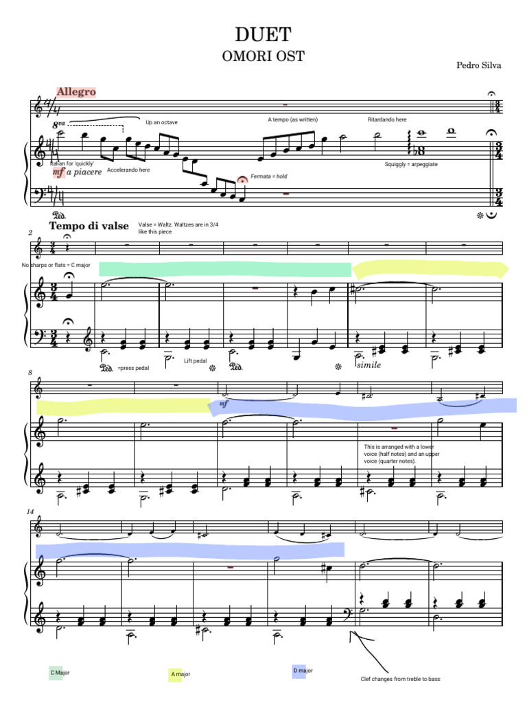 DUET_OMORI | PDF | Pitch (Music) | Musical Compositions