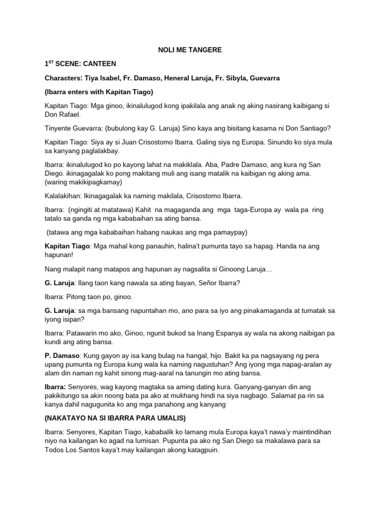 NOLI ME TANGERE Script | PDF