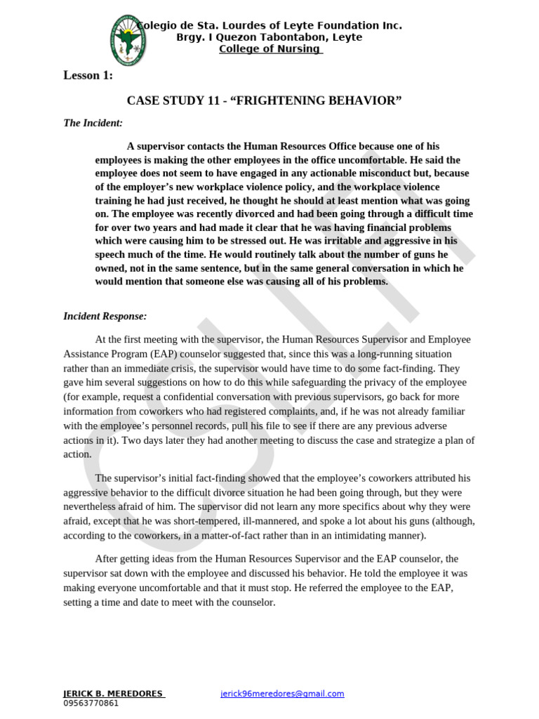 Elec. 3 Activity 2 Case Study | PDF | Psychology | Social Psychology