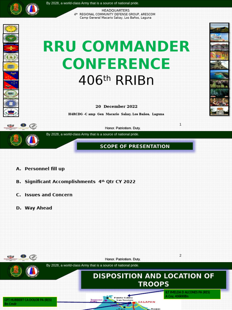 Rru Commanders Conference Final | PDF | Military | Military Units And Formations
