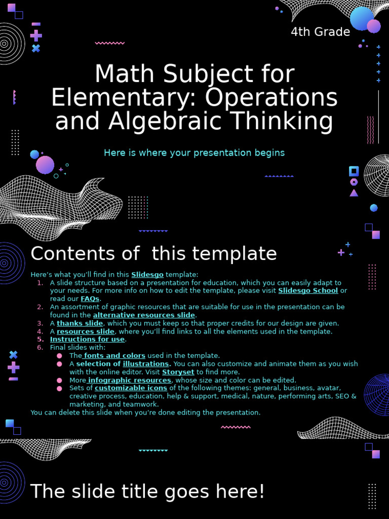 Math Subject for Elementary - 4th Grade_ Operations and Algebraic ...