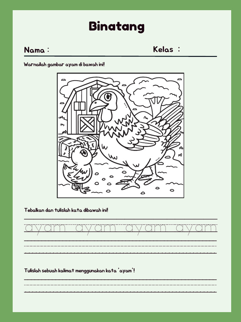 Lembar Kerja Binatang | PDF