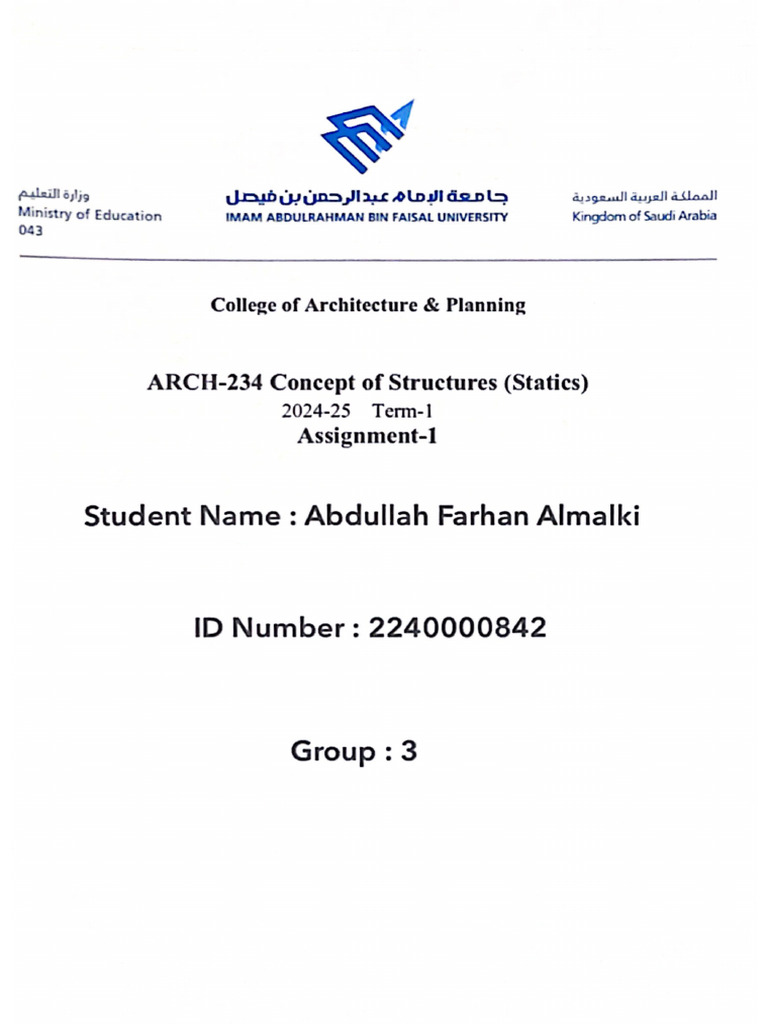 Assignment 1 Statics | PDF