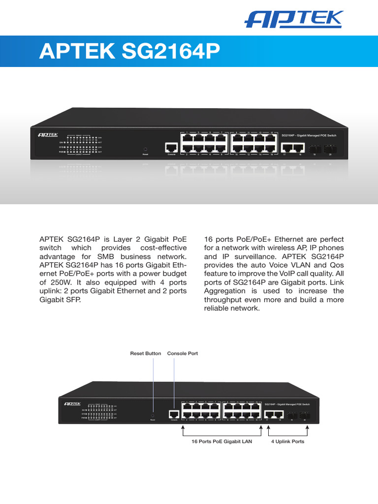 Aptek sg2164p Datasheet | PDF | Ip Address | Computer Network