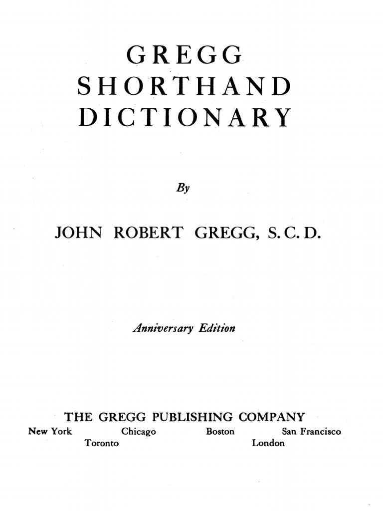 Gregg Shorthand Dictionary | PDF | Word | Shorthand