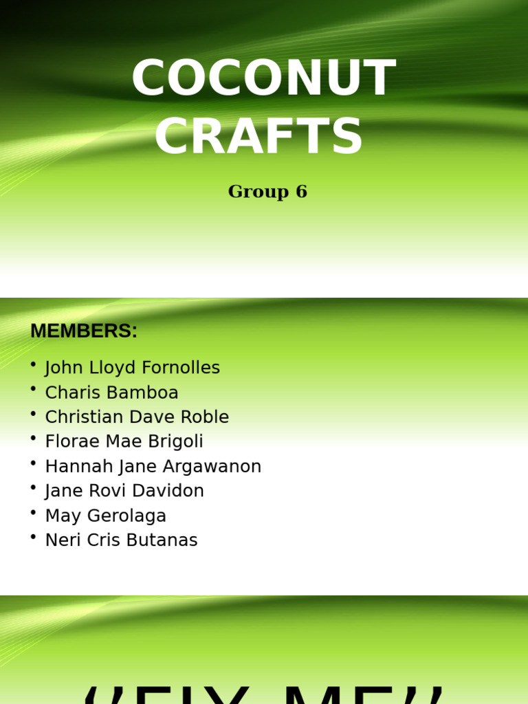 COCONUT CRAFTS Group 3 | PDF | Coconut