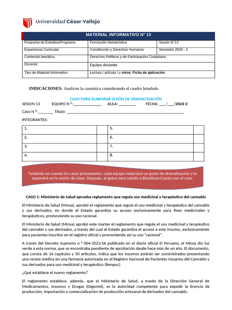 Ficha de AplicaciÓn 13 | PDF | Castigos | Cannabis medicinal