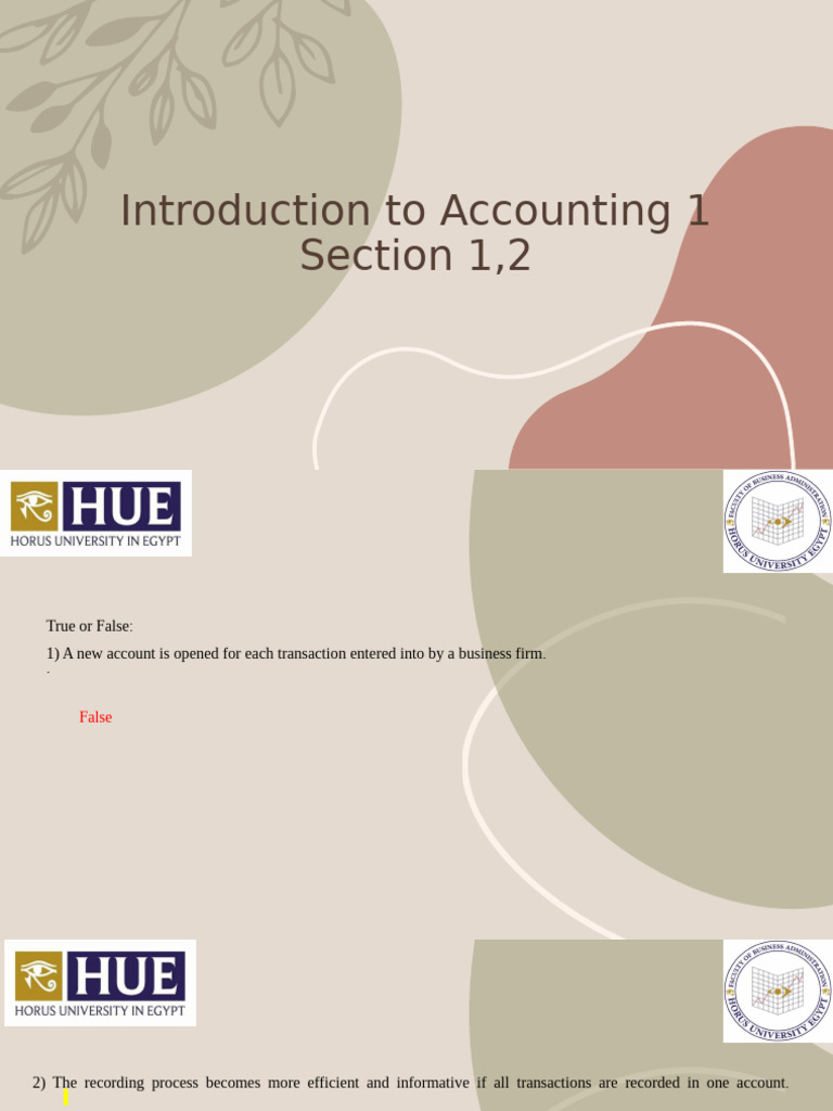 section1,2 ch2_2 | PDF | Debits And Credits | Equity (Finance)