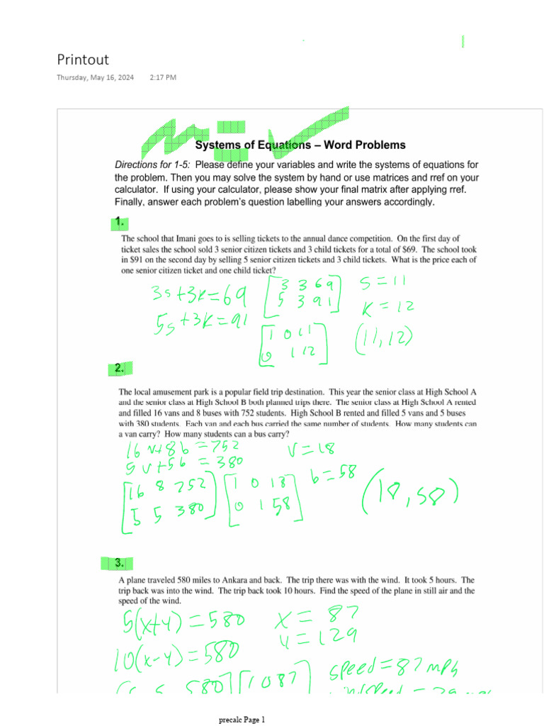 May 16 Precalc | PDF