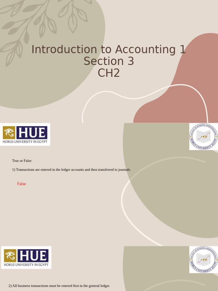 section3 ch2 acc1 | PDF | Debits And Credits | Money