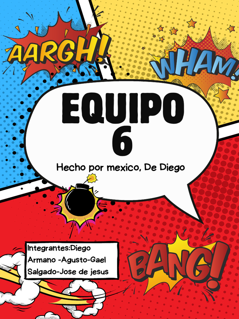 Documento A4 Portada de Proyecto Comic Creativo Colorido | PDF