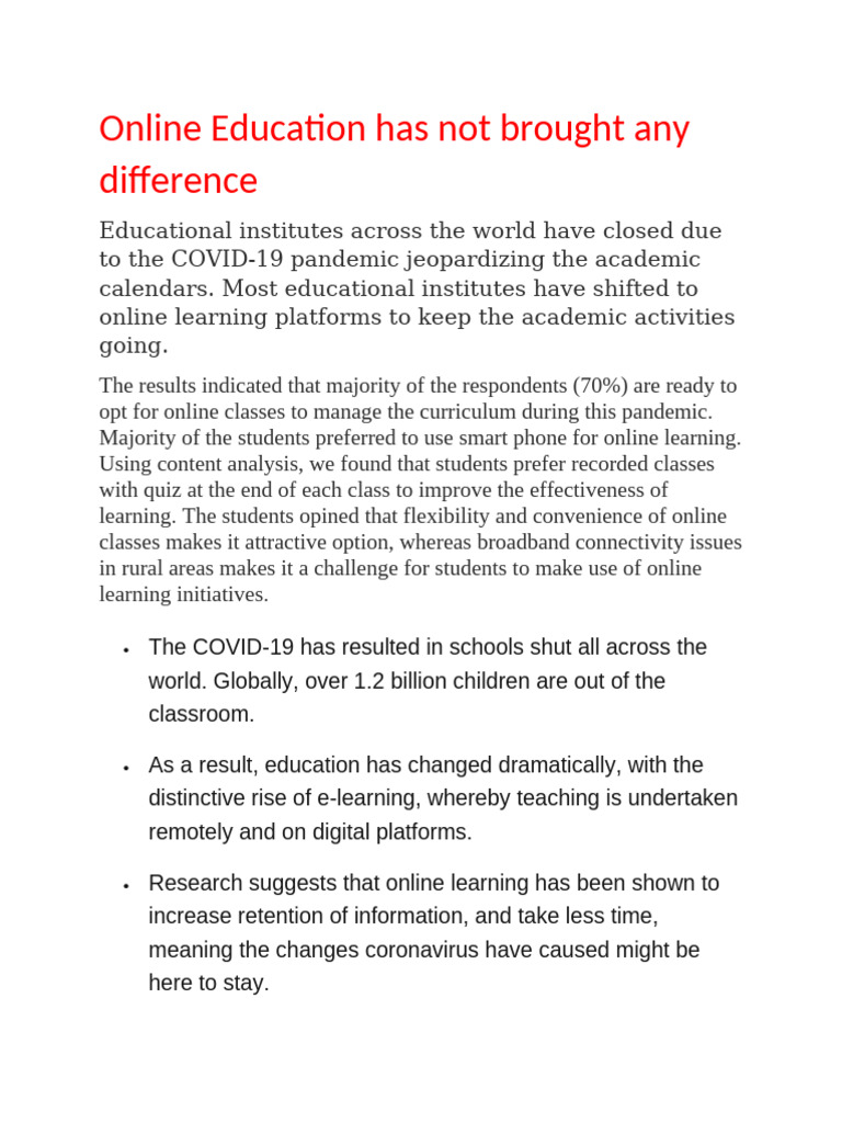 online education | PDF | Educational Technology | Distance Education