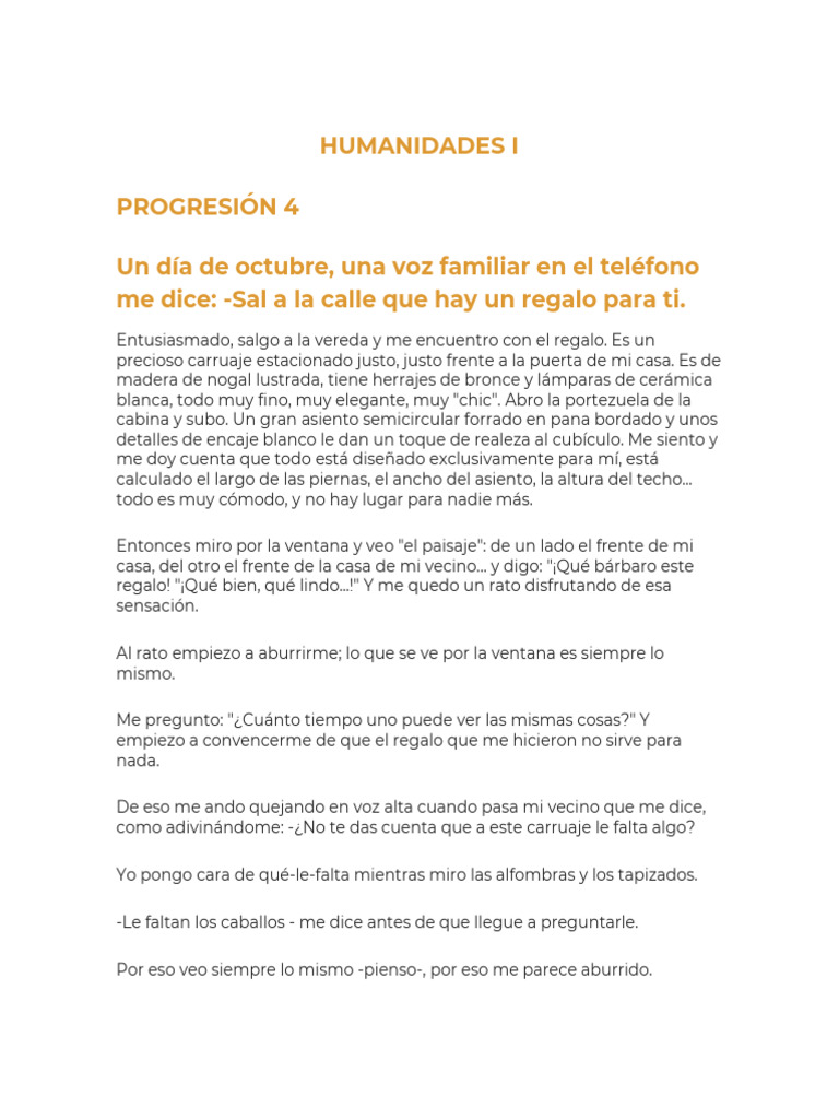 Lectura Progresión 4 | PDF