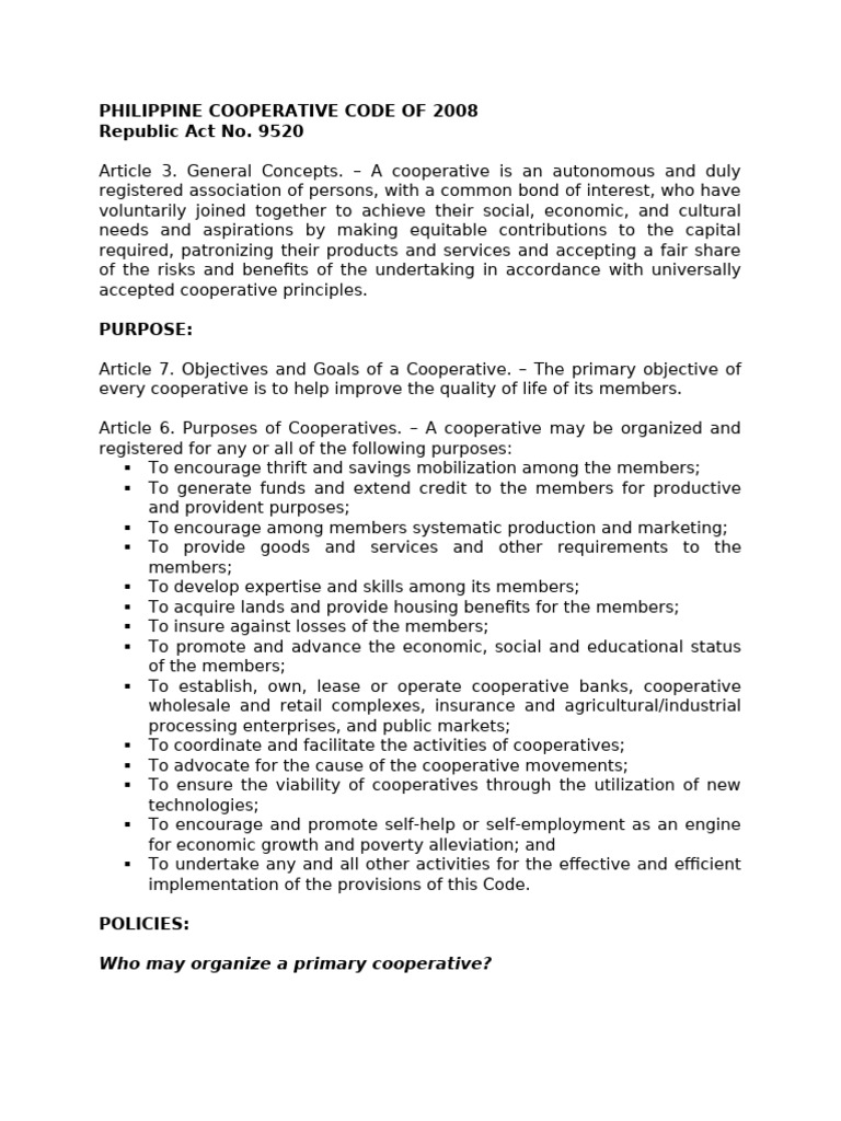 ph coop | PDF | Cooperative | Economies