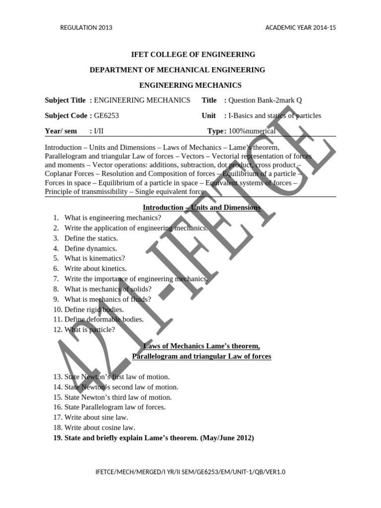 QB em Unit 1 | PDF | Force | Euclidean Vector