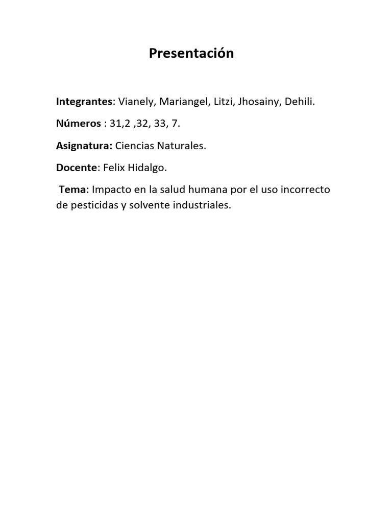 Presentaci%C3%B3n Vianelis | PDF | Pesticida | Solvente