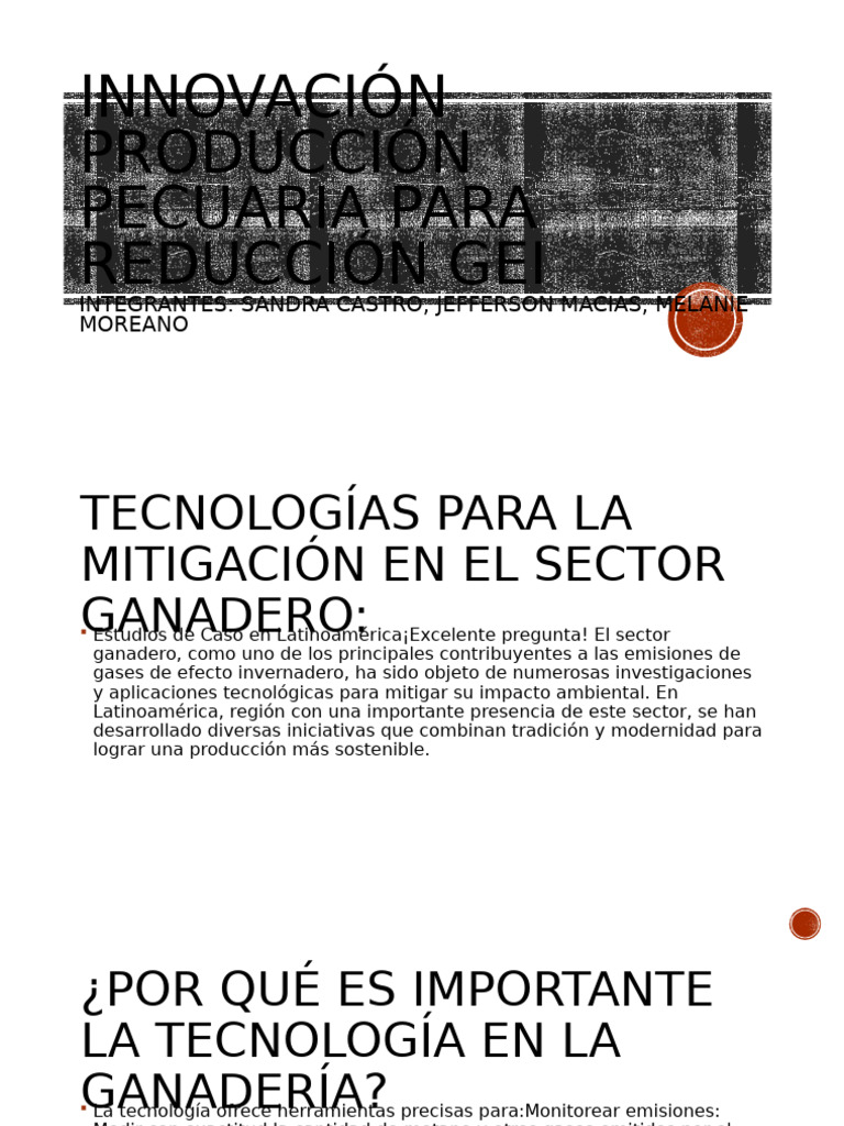 Innovación Producción Pecuaria para Reducción GEI | PDF | Mitigación del cambio climático ...
