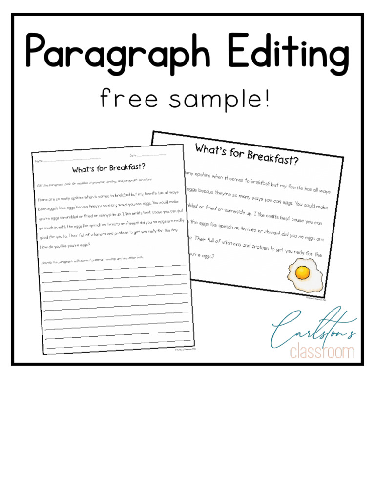 Free Sample!: Paragraph Editing | PDF