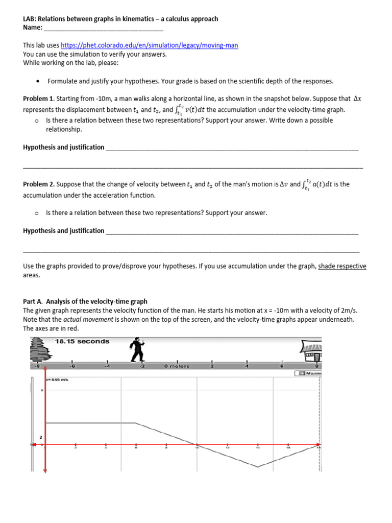 LAB 1 Kinematics and Calculus 2024 | PDF | Velocity | Hypothesis