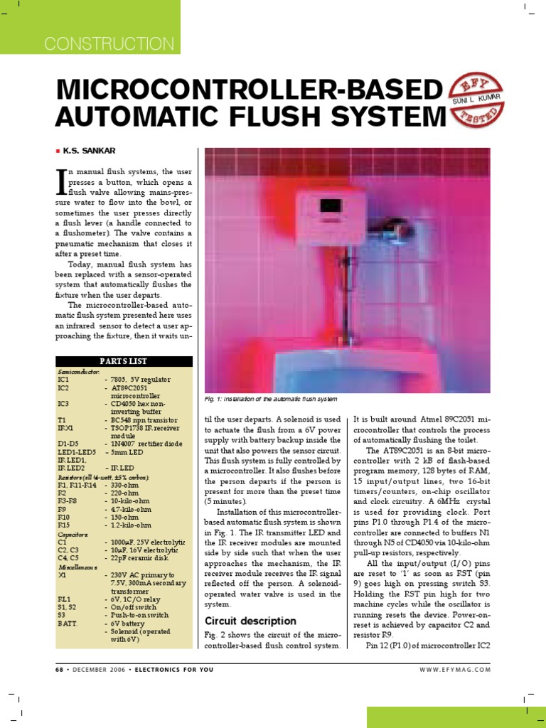 Microcontroller Automatic Flush System | PDF | Power Supply | Rectifier