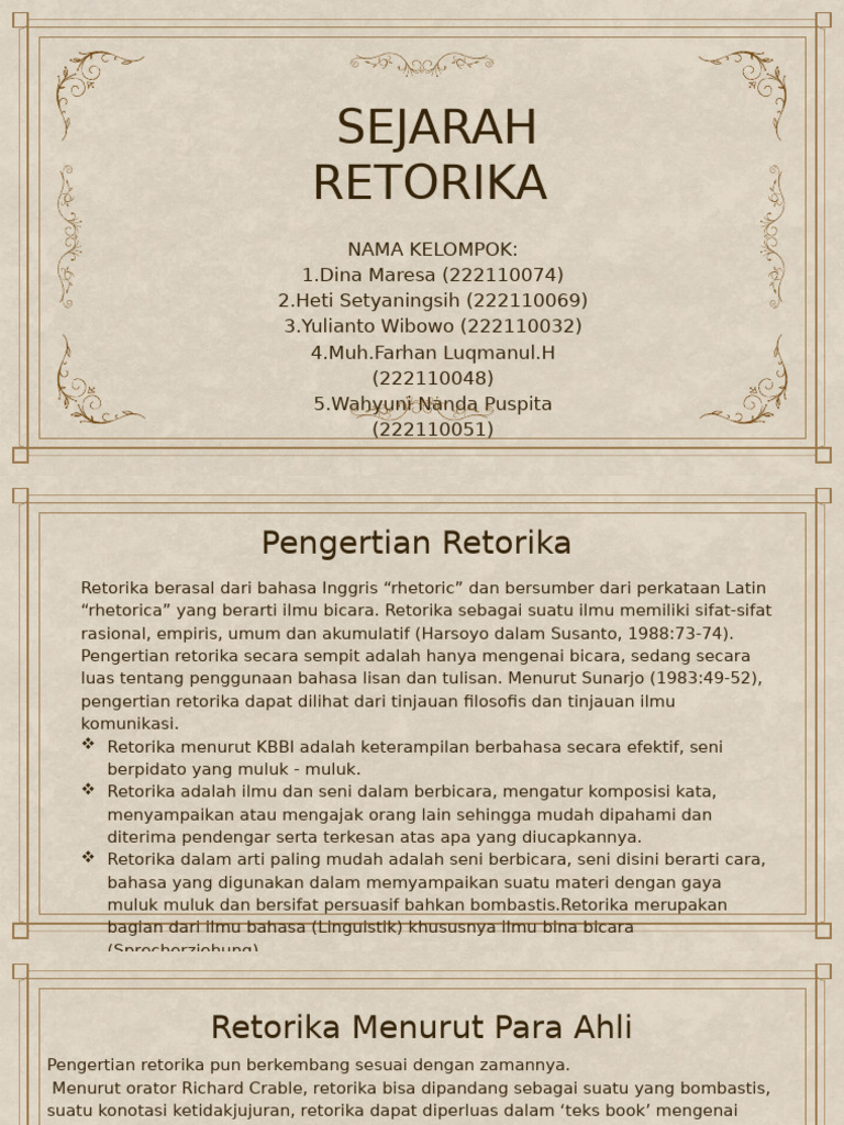 Sejarah dan Pengertian Retorika | PDF