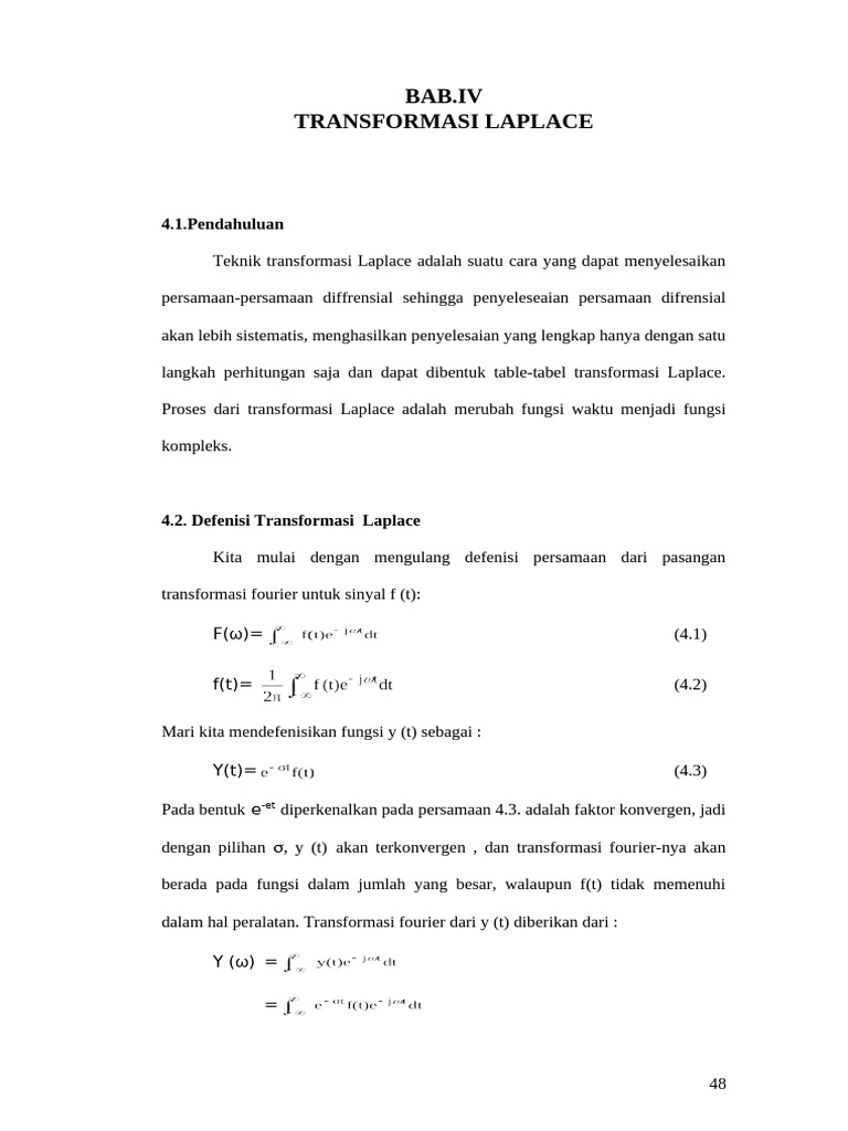 Pengertian Transformasi Laplace | PDF