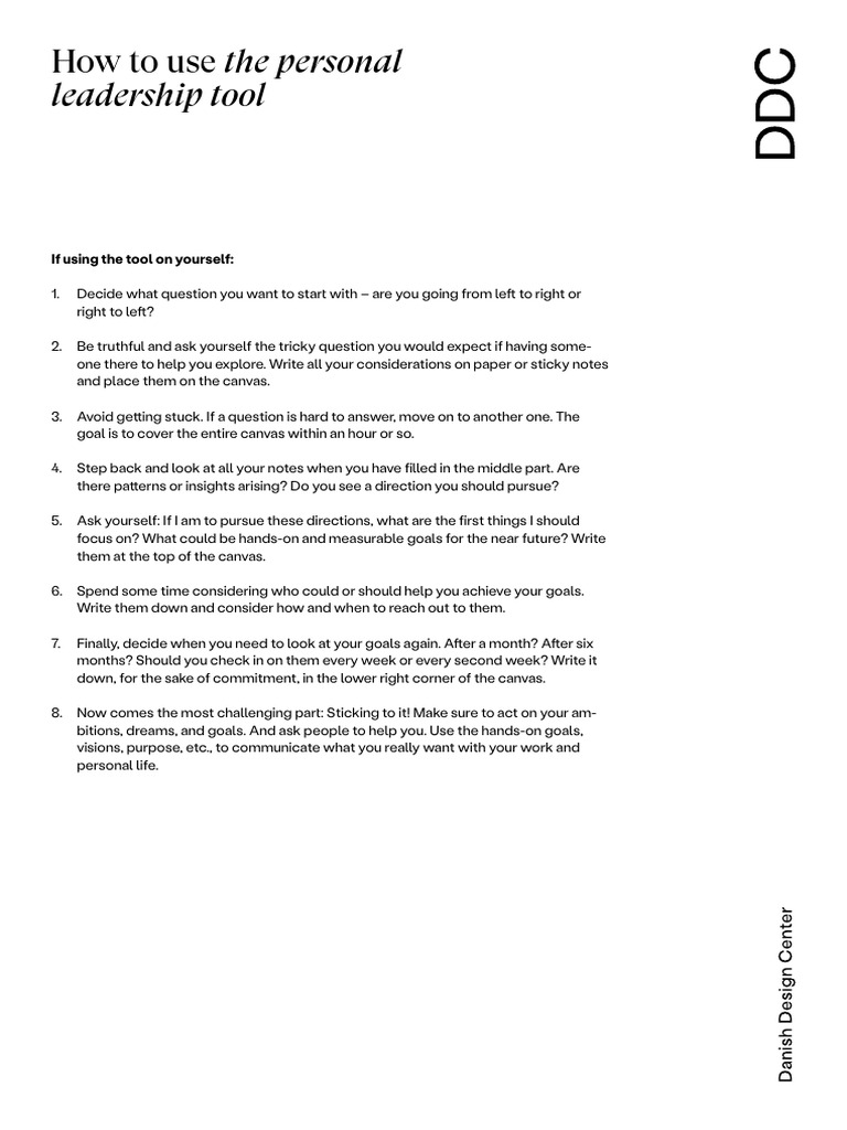 How To Use The Leadership Tool - Personal - 01 | PDF