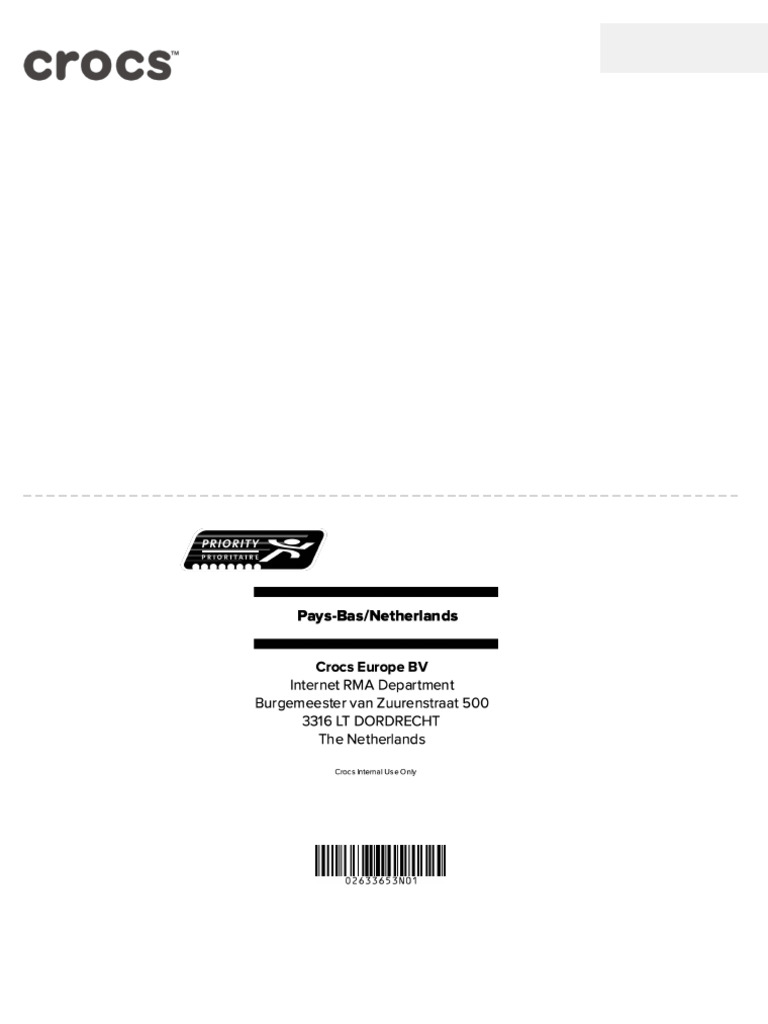 Crocs Self Return Label | PDF