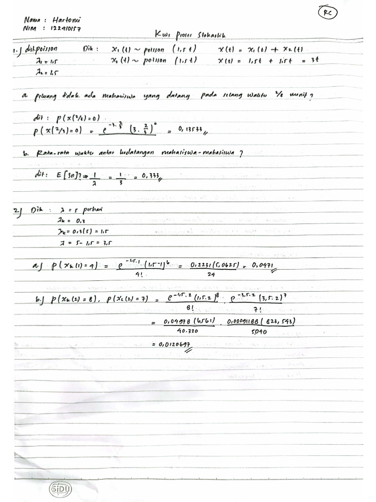 Kuis Proses stokastik | PDF