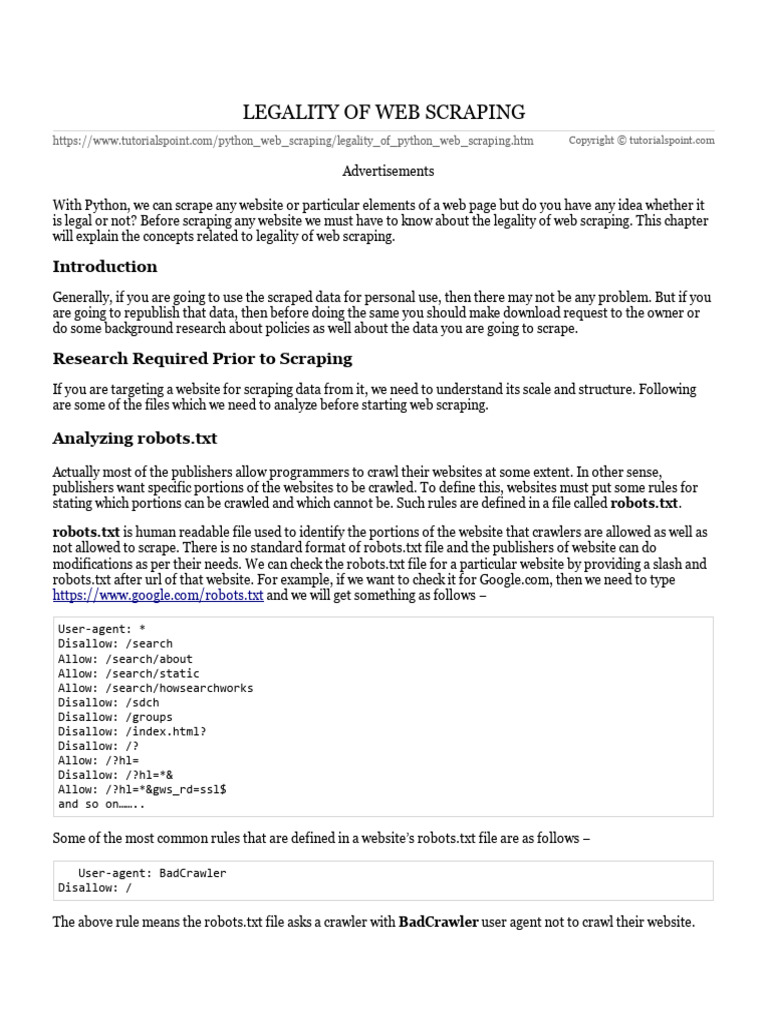 5legality of Web Scraping | PDF | World Wide Web | Internet & Web