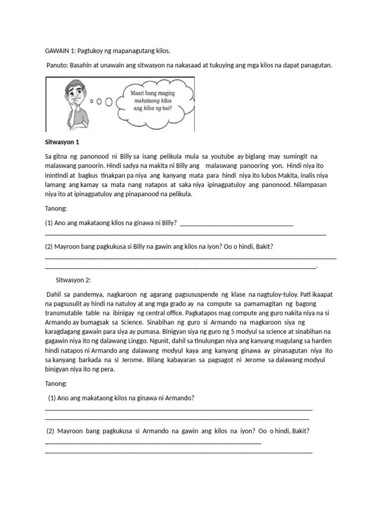 Activity 1 in Esp 10 q2 m2 | PDF