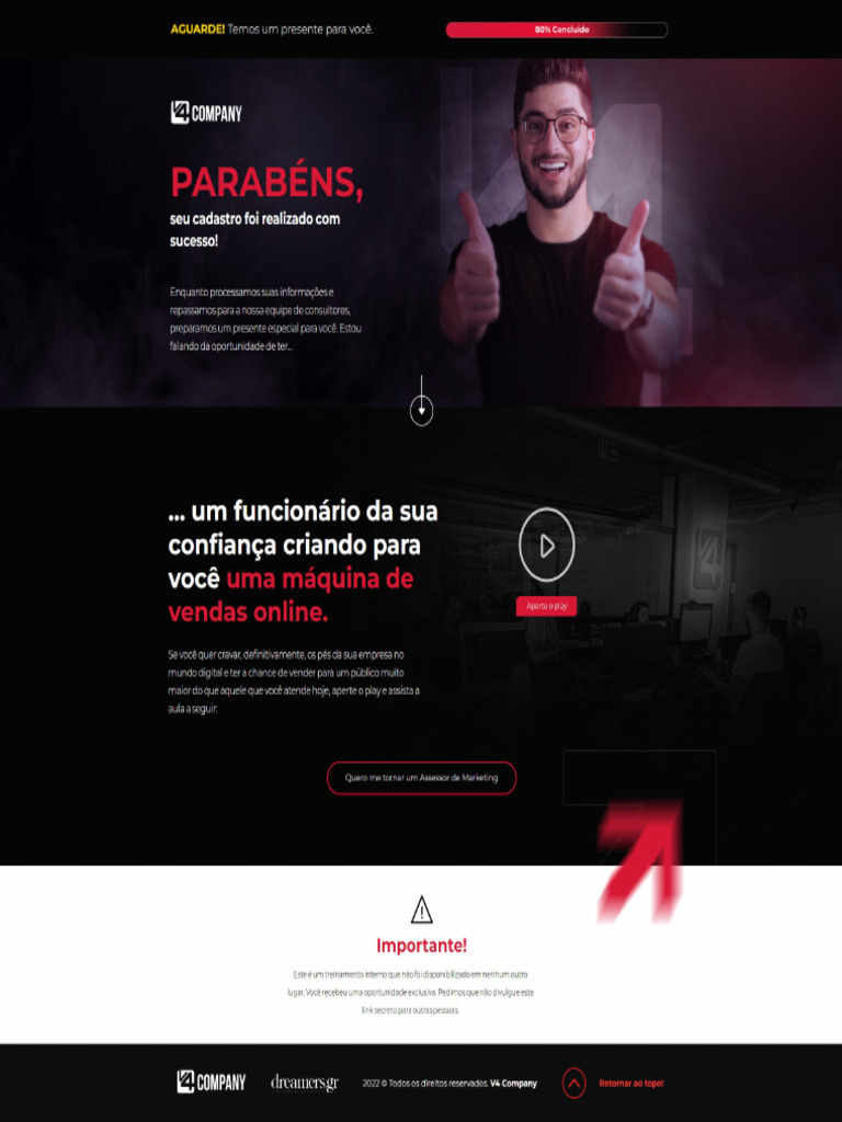 LP Servico-Obrigado 1 - V4 Company - Assessoria - Agosto | PDF