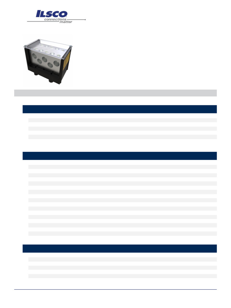 Ilsco PDB-55-500-1 Splice Reducer | PDF | Screw | Wire
