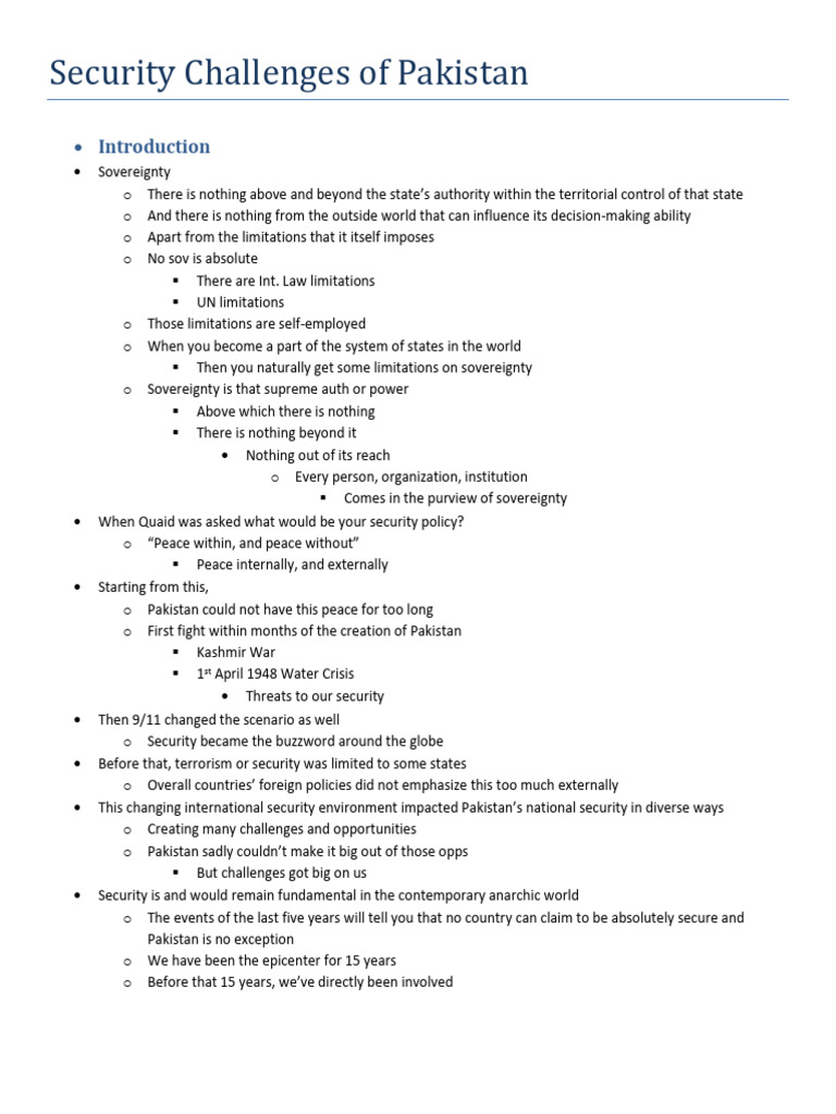 Security Challenges of Pakistan | PDF | Deficit Spending | Afghanistan