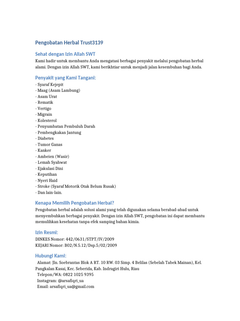 Brosur_Herbal_Trust3139_Perbaikan | PDF