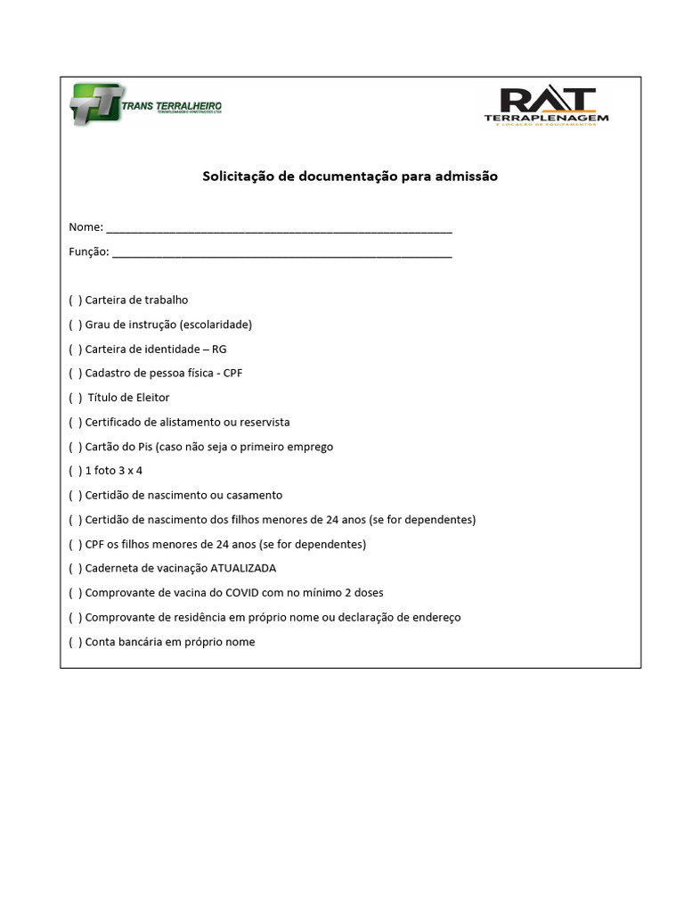 Documentos para registro | PDF