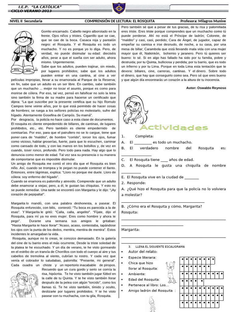 Comprensión de Lectura Nivel Ii | PDF