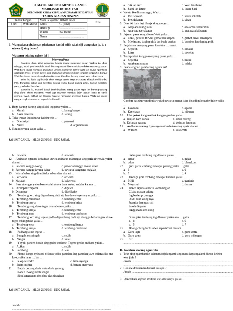 SAS B JAWA - SMT GANJIL | PDF