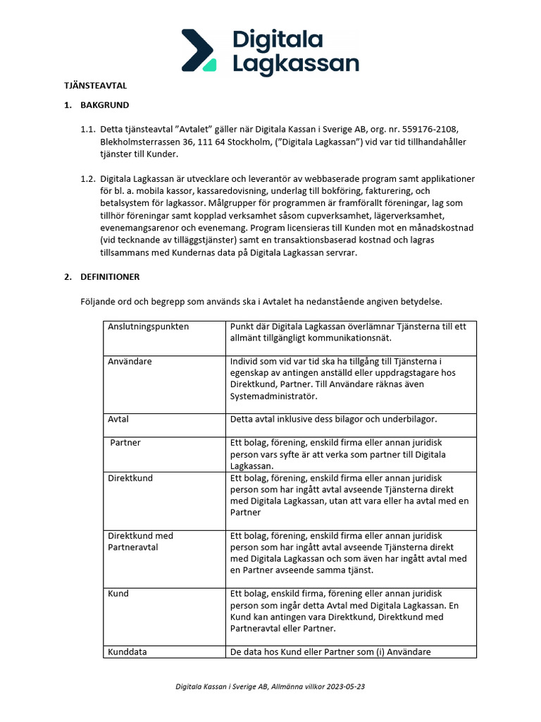 Allmanna Villkor | PDF