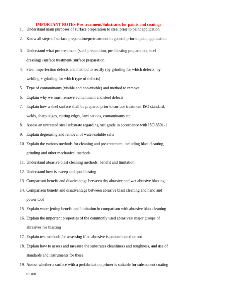 4.pre-Treatment Important Notes | PDF