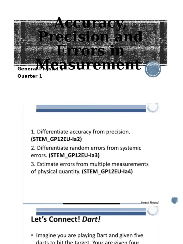Accuracy Precision And Errors In Measurement Pdf