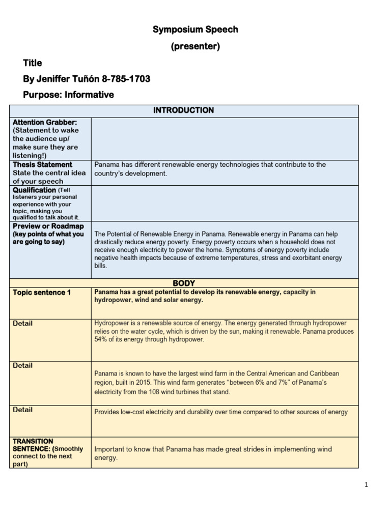 Outline For Symposium Speech - JT | PDF | Renewable Energy | Power Station