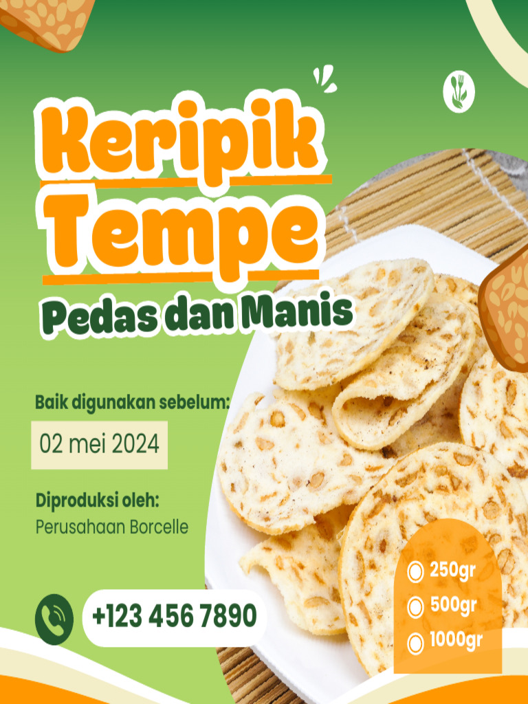 Desain Stiker Keripik Tempe Borcelle | PDF