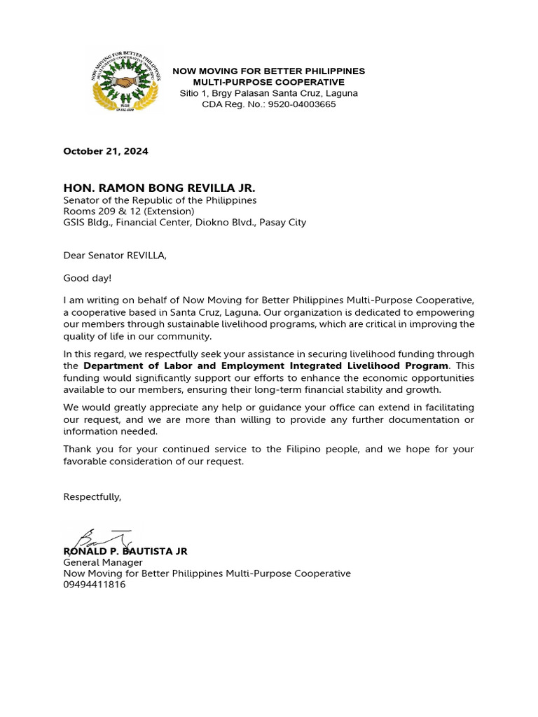 Funding Request for Livelihood Programs | PDF