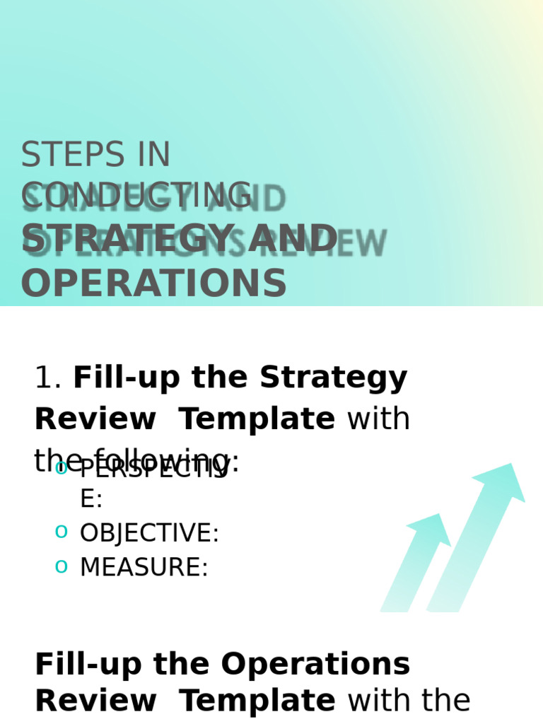 MODULE 5 (Steps in Conducting Strategy and Operations Review (SOR) ) | PDF