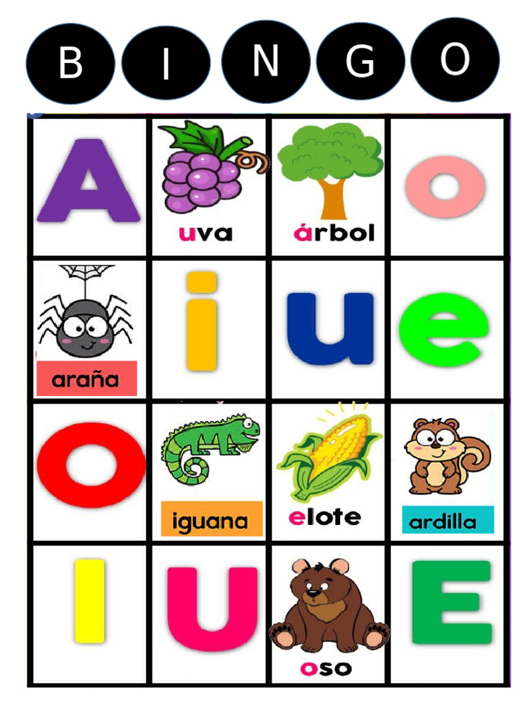 Bingo de Vocales | PDF